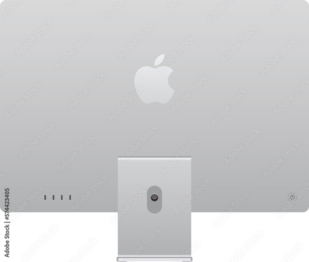 Realistic Apple Mac iMac computer vector illustration set collection png. Monitor screen on ...