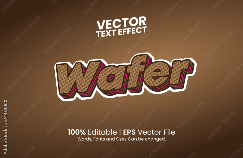 Editable Wafer Text Effect Template Stock Vector | Adobe Stock