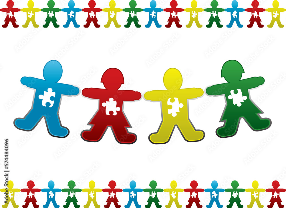 Child Autism Paper Doll Background Stock Illustration | Adobe Stock