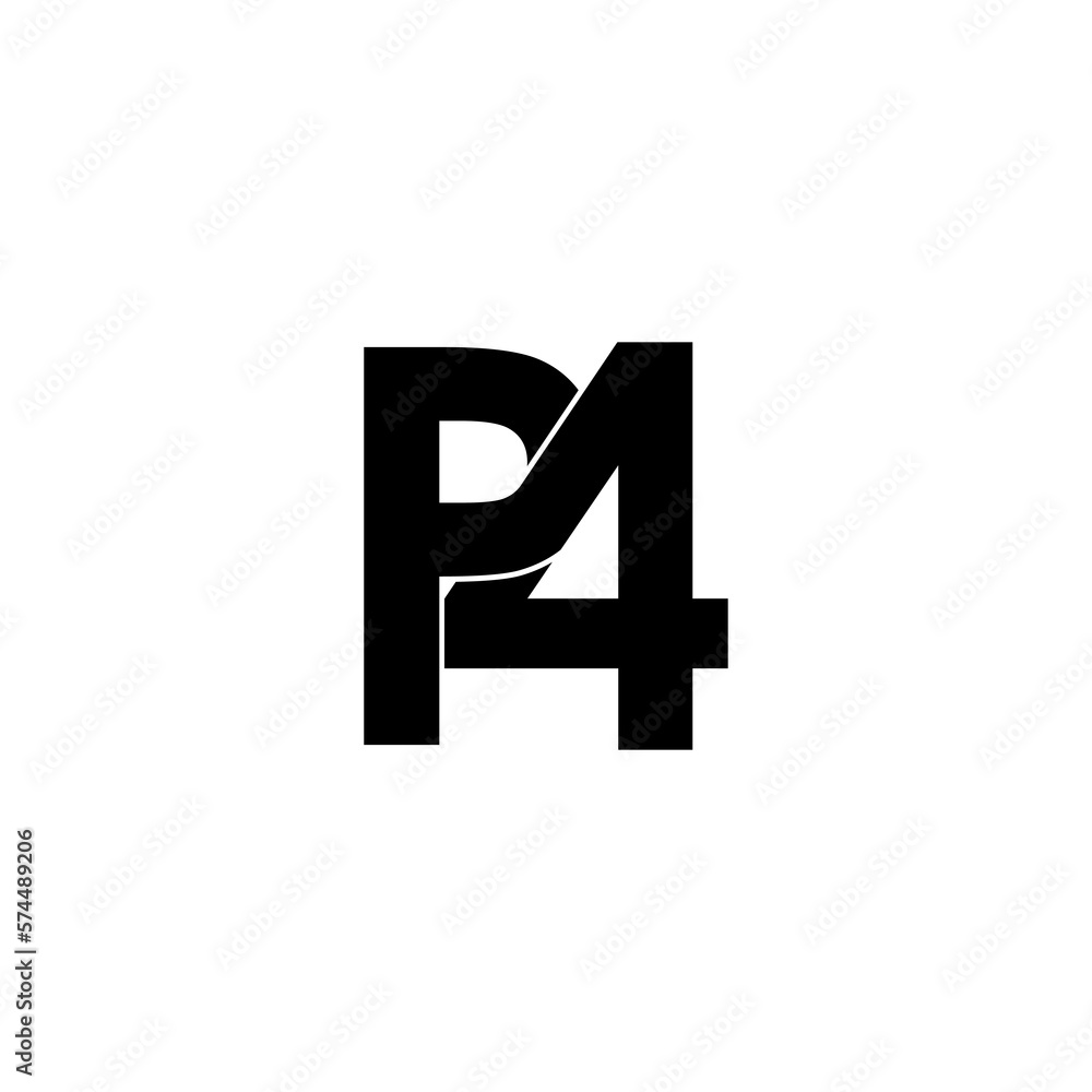 p4 typography letter monogram logo design Stock Vector | Adobe Stock