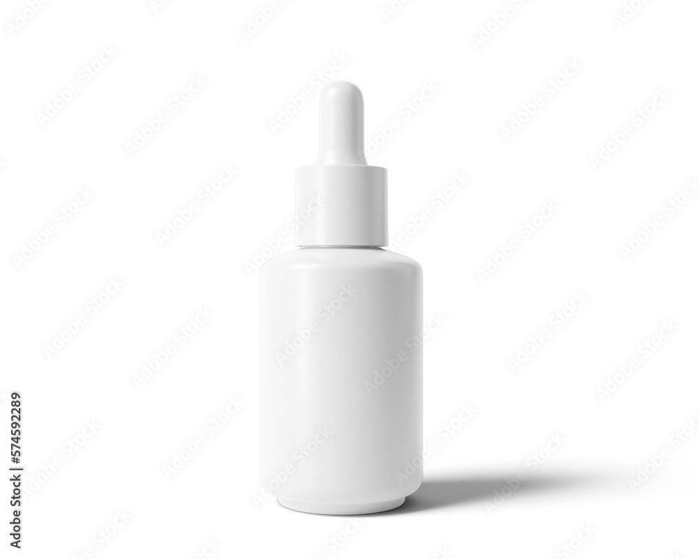 Blank white plastic dropper bottle packaging isolated on transparent ...