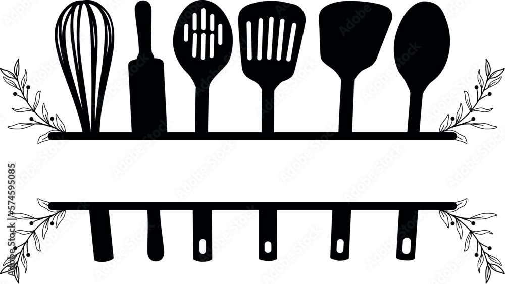 Kitchen Split Frame Custom Text Cutfile, cricut ,silhouette, SVG, EPS ...