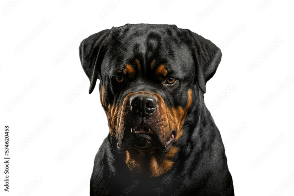 Angry Rottweiler dog, isolated on transparent background. Rottweiler ...