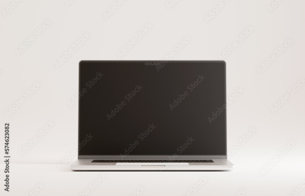 Macbook pro style mockup laptop on blank white studio background ...