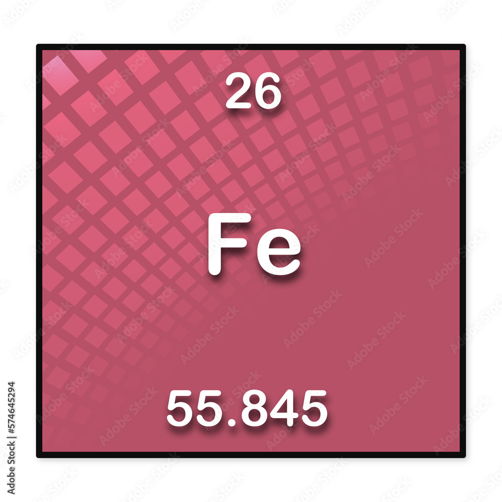 illustrazione con elemento della tavola periodica degli elementi Ferro ...