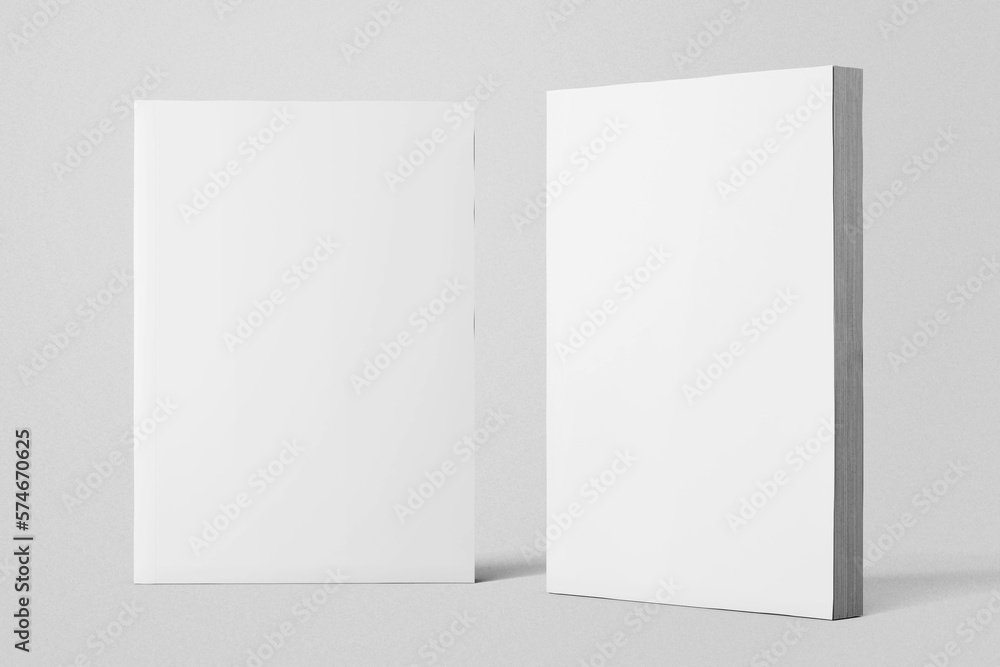 blank close softcover paperback vertical a5 book realistic mockup template 3d rendering ...