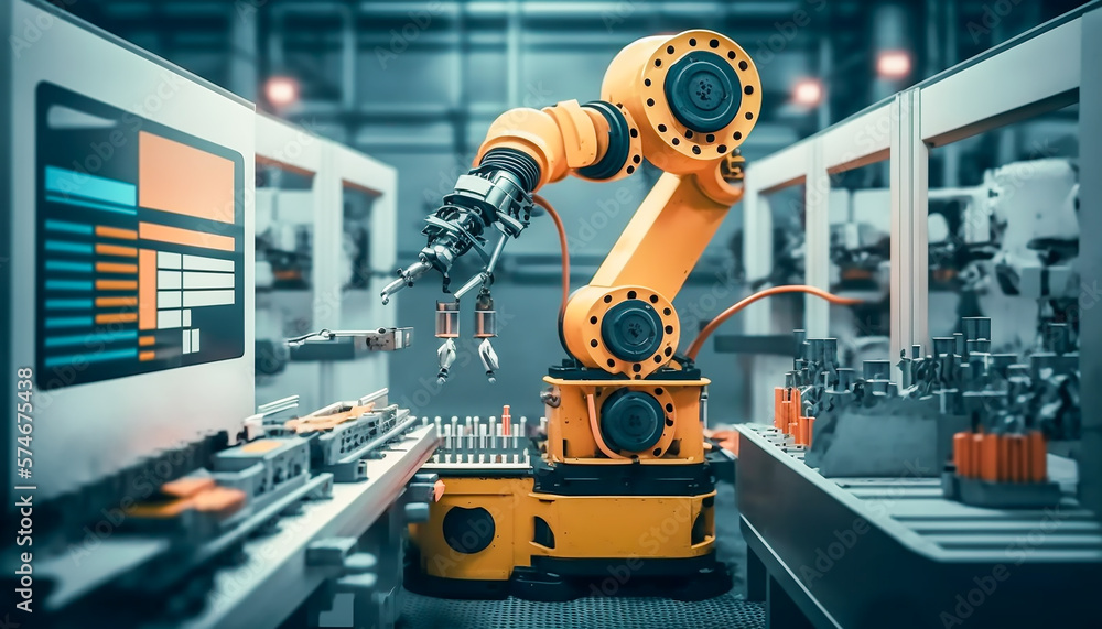 industrial machine robot, smart modern factory automation using ...