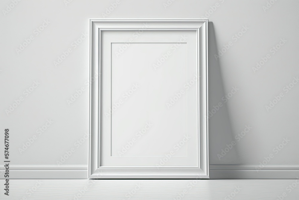 Ilustración de Stock Framed in white. Modern photo frame, blank white ...