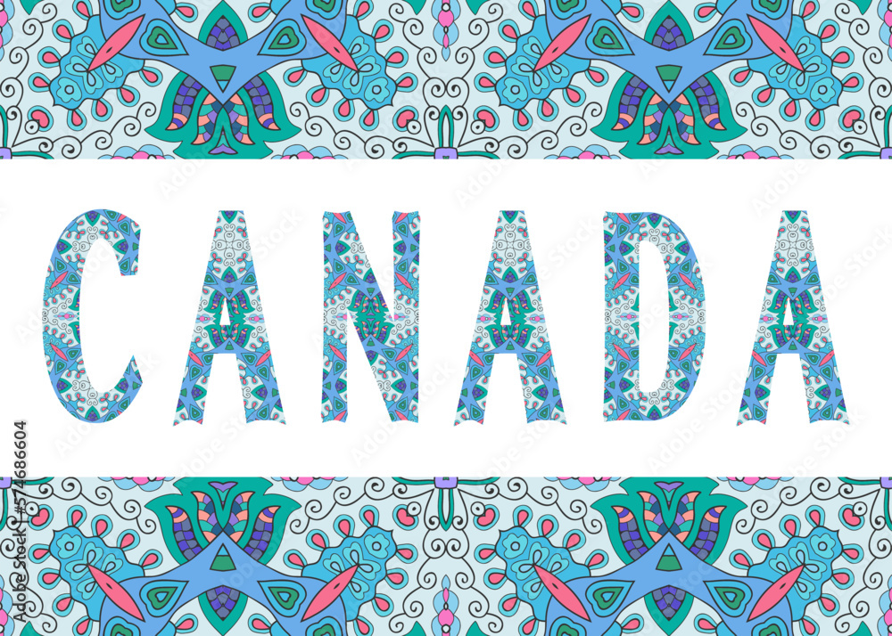 Image vectorielle Stock Canada sign lettering with tribal ethnic ...
