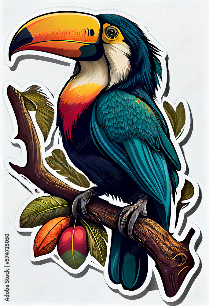 Generative AI render of a toucan Stock Illustration | Adobe Stock