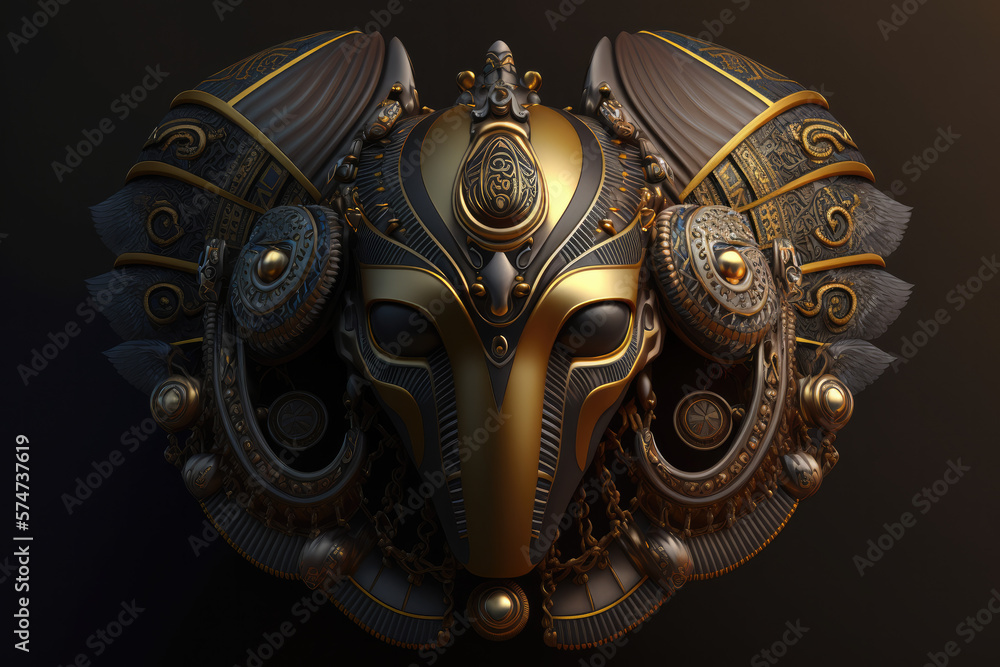 A tribal realistic mask depicting a voodoo magician or shaman. Perfect ...