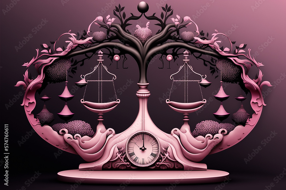 Elaborate detailed artistic weights, pink and black color scheme. AI ...