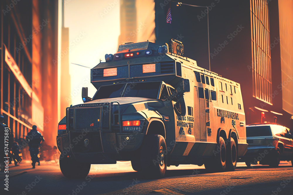 Ilustração FBI Van, Armored Truck NY Trooper, undercover police car ...