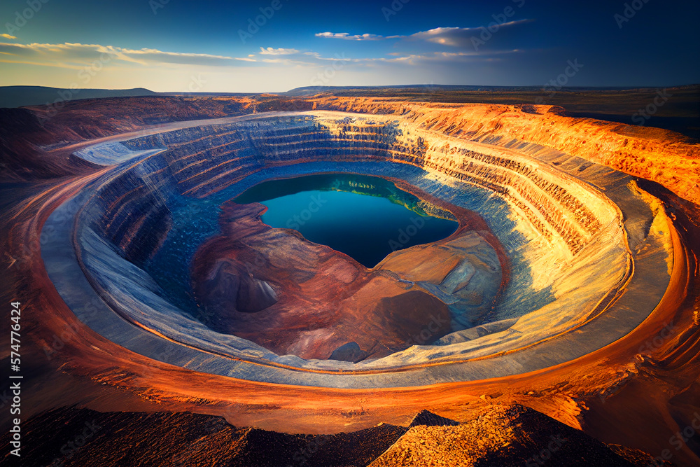 Open Pit Mine Aerial View Biggest In The World Drone View Canyon