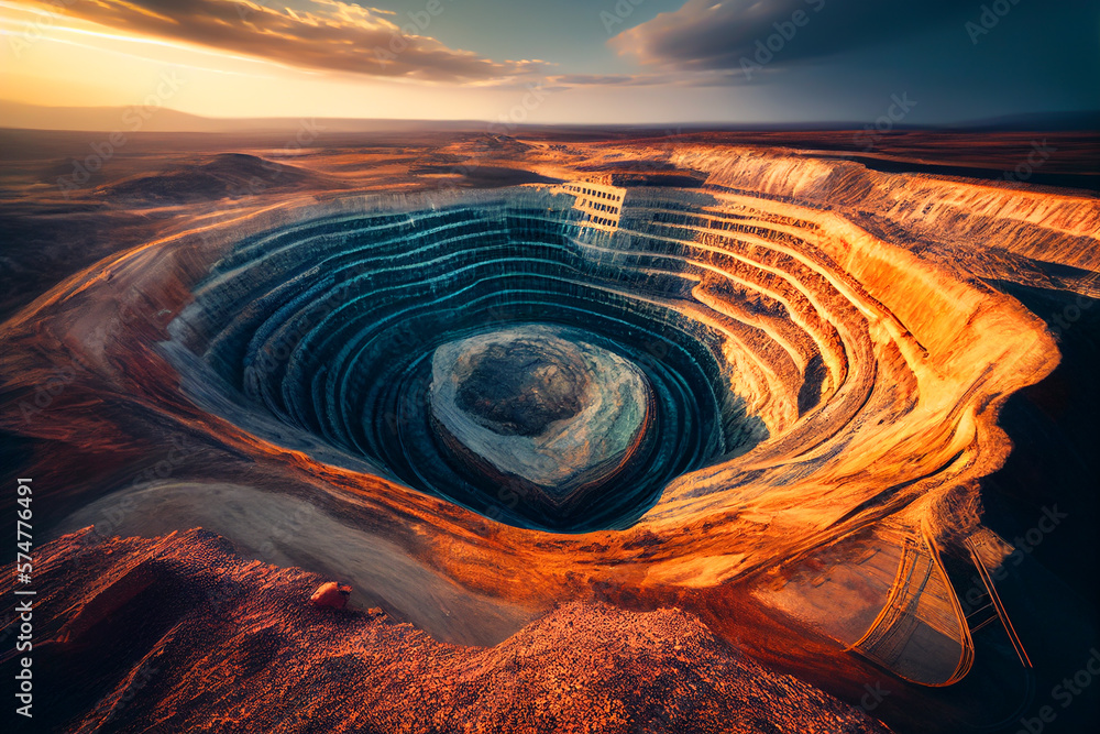 Open Pit Mine Aerial View Biggest In The World Drone View Canyon