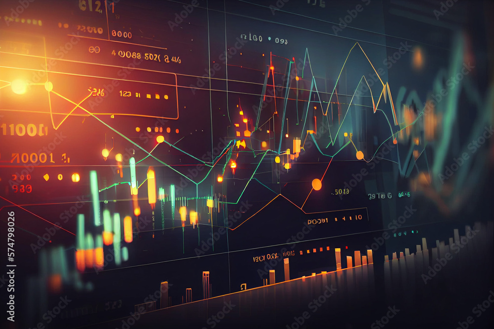 Business graph or chart stock market or forex trading graph in graphic ...