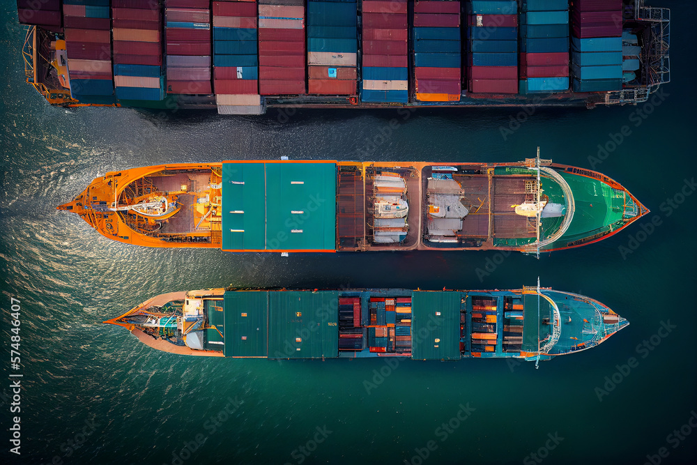 Stock-Illustration „Container ship, Business logistic import-export ...