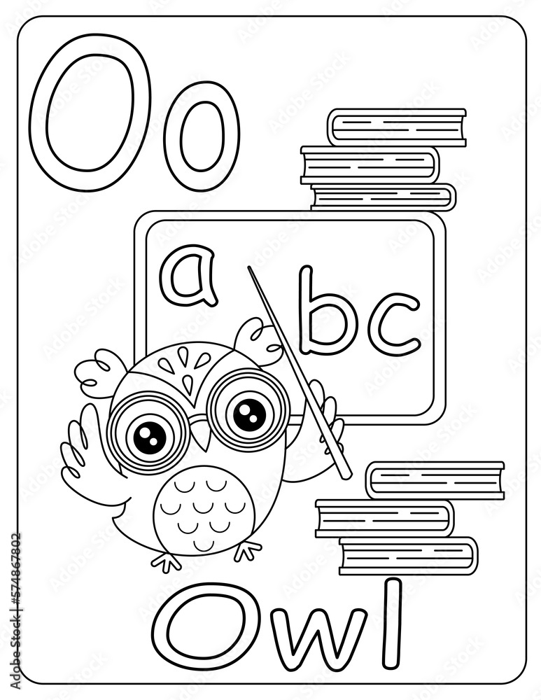 Image vectorielle Stock Kids ABC cards. Letter study set, english ...