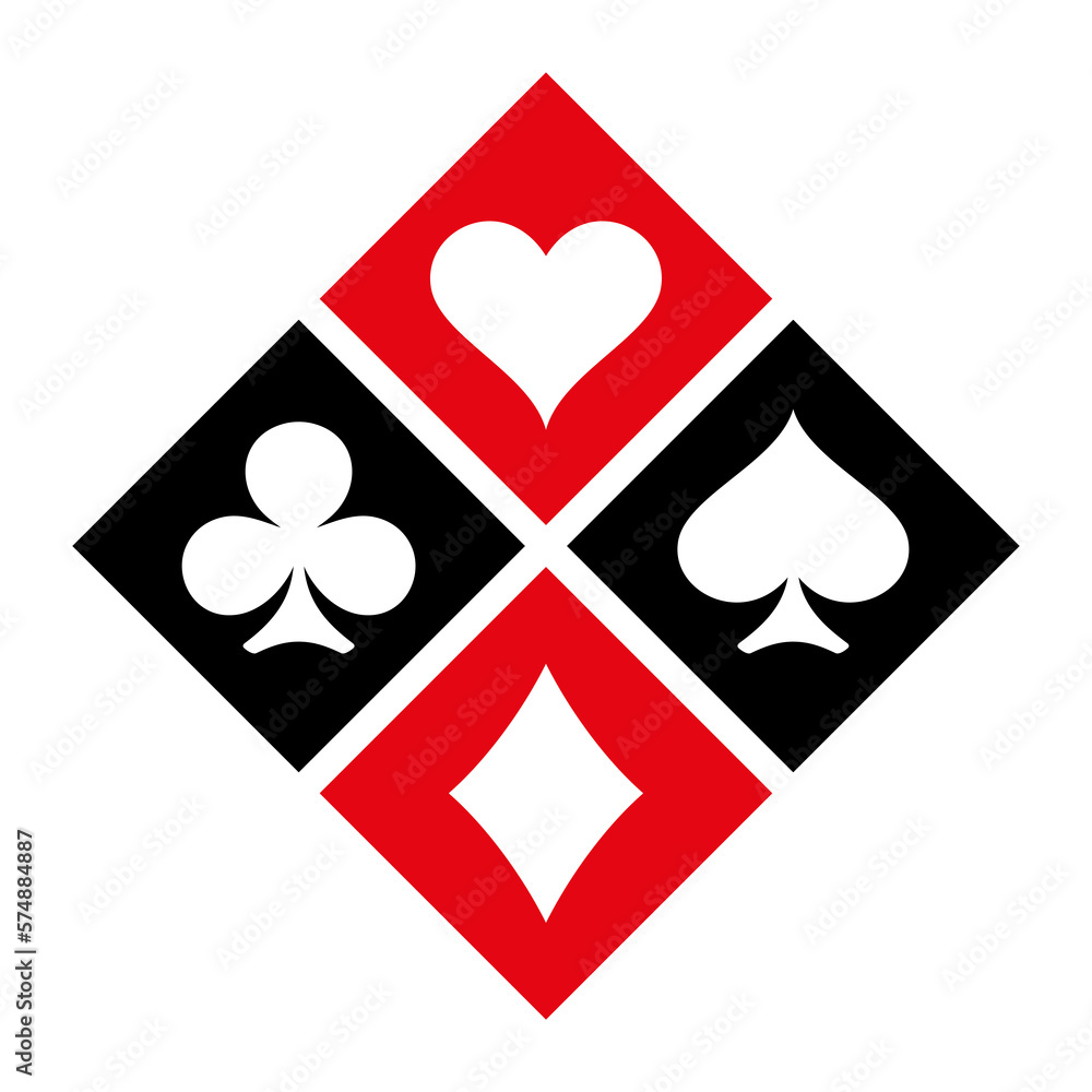 A set of card suits. A symbol of a deck of playing cards or gambling ...