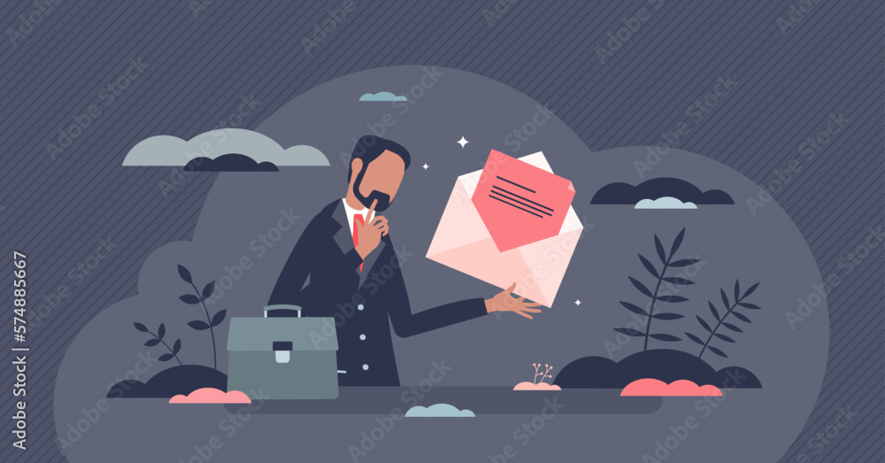 Vector de Stock Pink slip as letter for fired employee with job loss ...