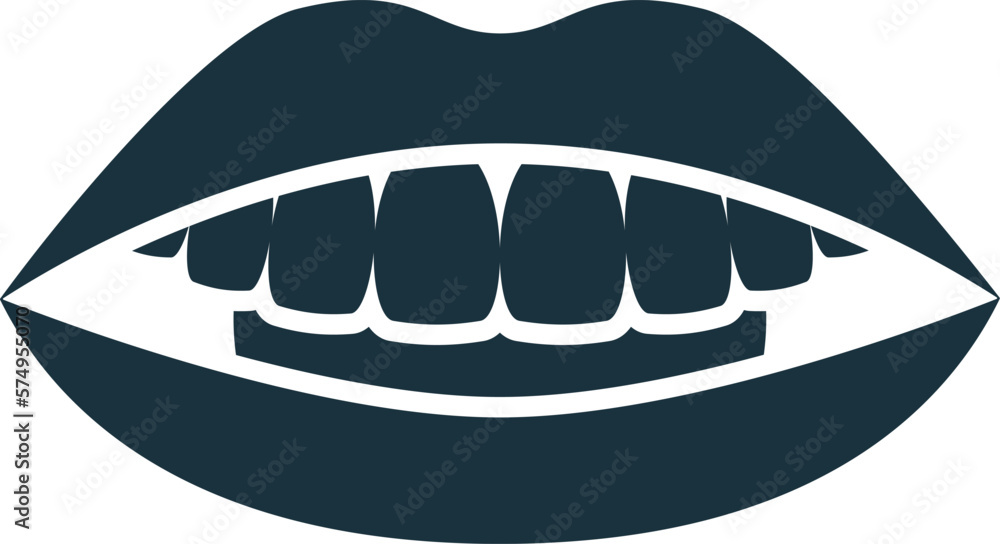 Image vectorielle Stock Mouth icon. Monochrome simple sign from anatomy ...