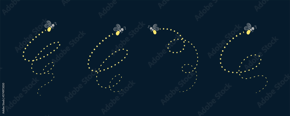 Firefly flying with trail clipart collection. Fireflies abstract ...