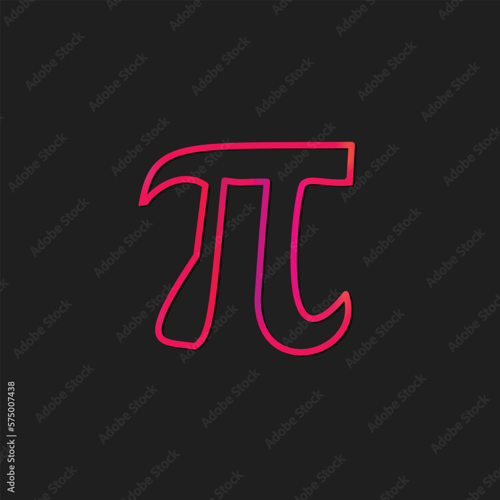 Pi symbol - colorful glowing outline greek alphabet symbol on black ...