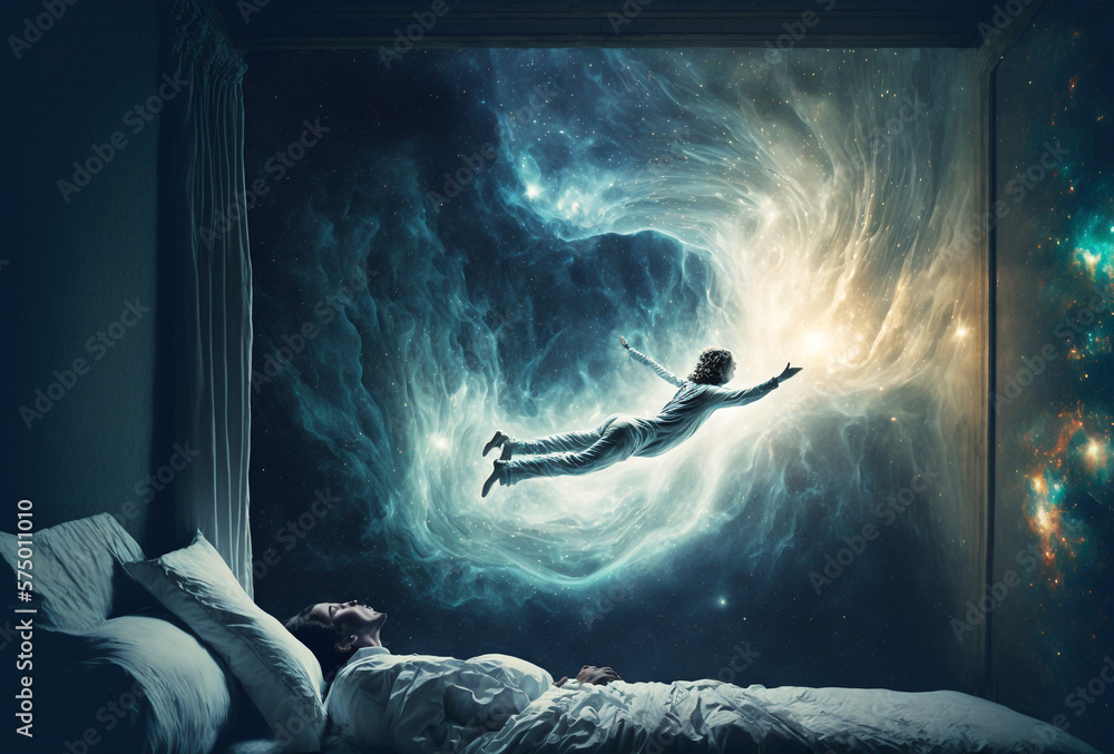 Astral Projection Concept Lucid Dream Illustration, Soul Travel, Generative AI Stock ...