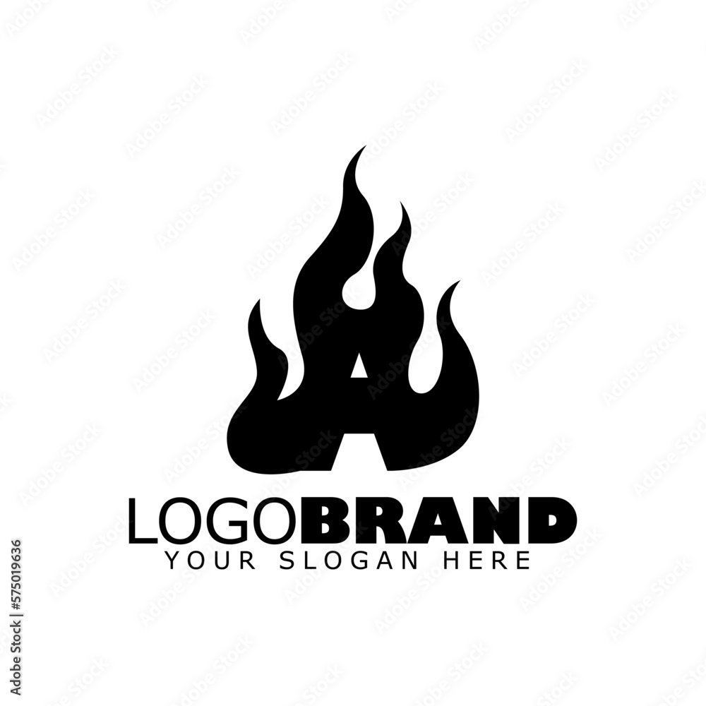 initial Letter A fire logo design. fire company logos, oil companies ...