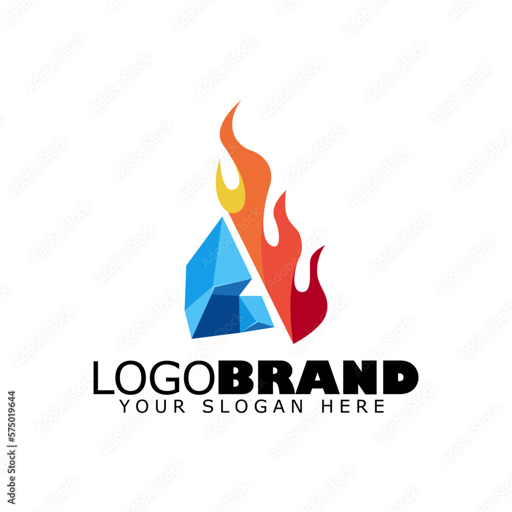 initial Letter A fire logo design. fire and ice logo. fire company ...