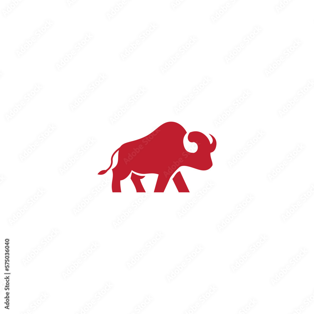 bison vector illustration for icon,symbol or logo. bison template logo ...