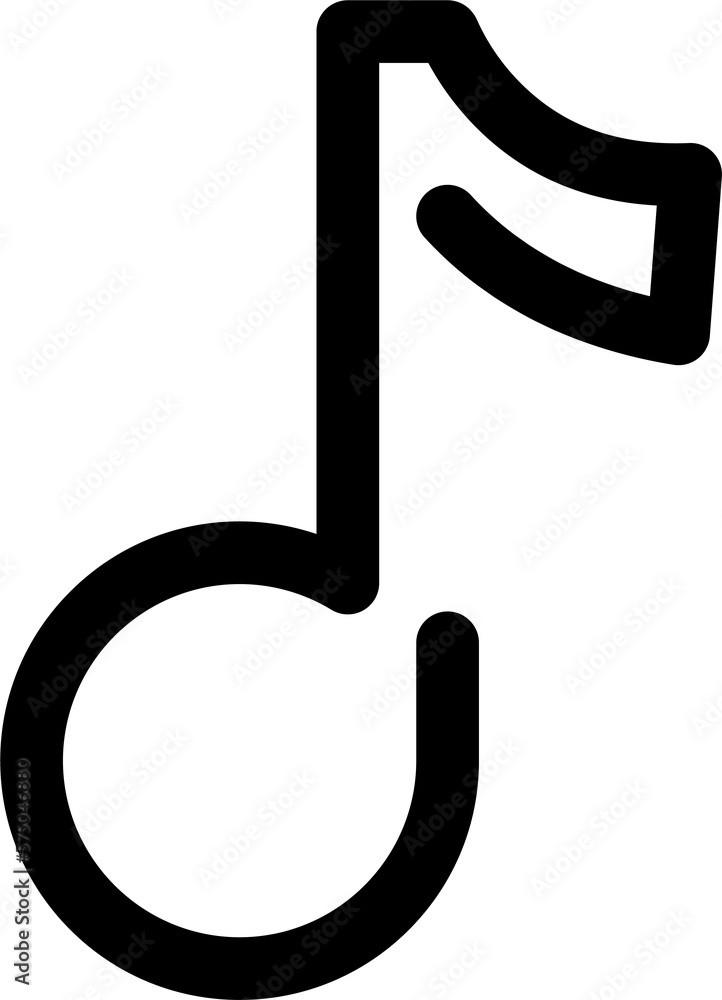 Photo Stock Outline music icon in png. Music note symbol on transparent ...
