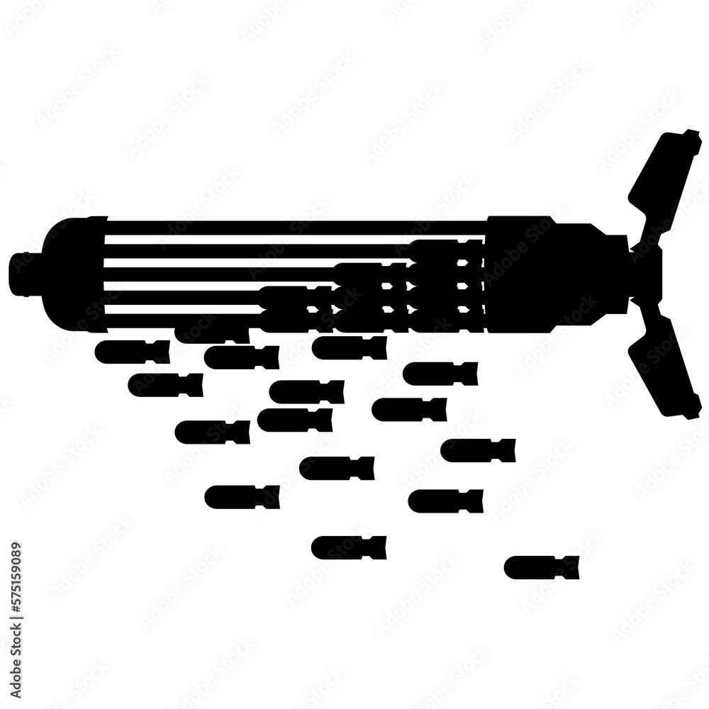 Стокова ілюстрація cluster munition, cluster bomb, submunition bomb a ...