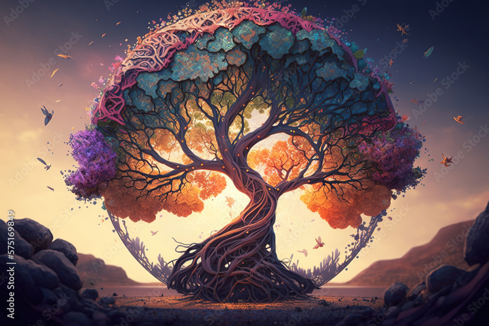 Yggdrasil Tree Stock Image for Fantasy, Mythical, and Spiritual ...