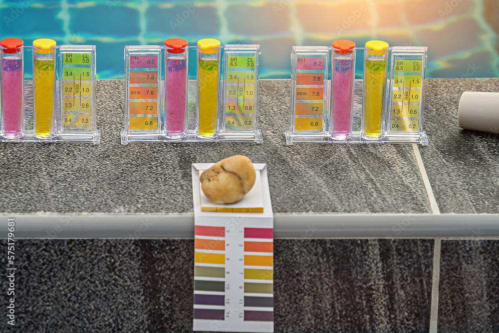 Service and maintenance of the pool.Check the PH of the pool.Liquid ...