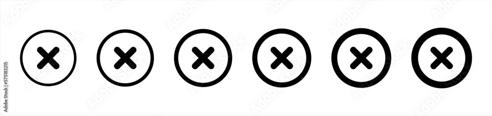 x mark icon. check mark symbol. x close delete deny buttons. cross ...