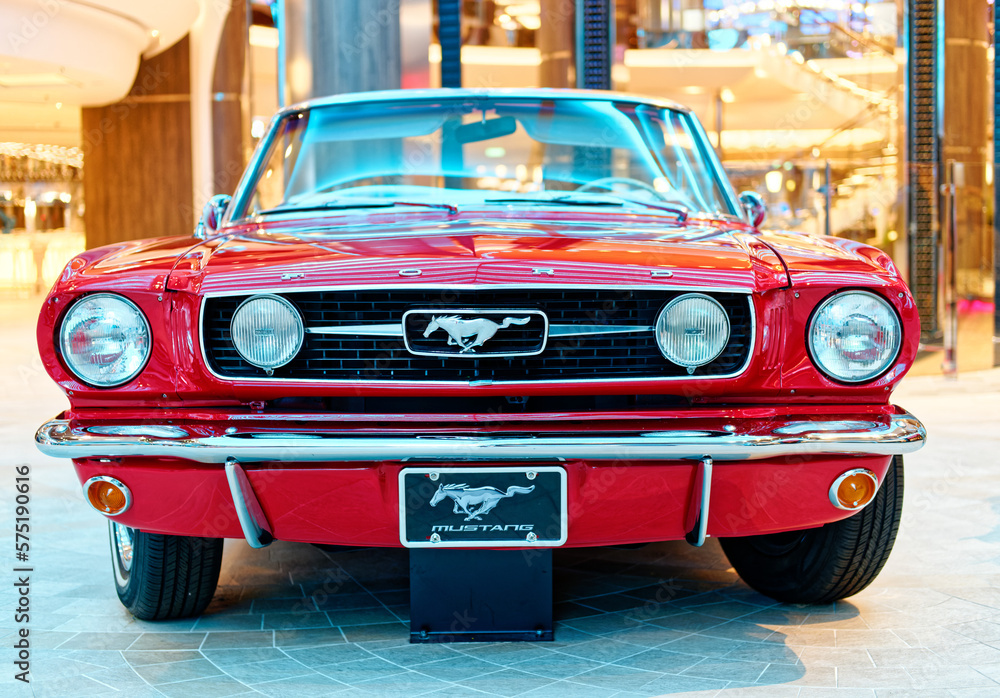 Red Classic Mustang from Front Stock Photo | Adobe Stock