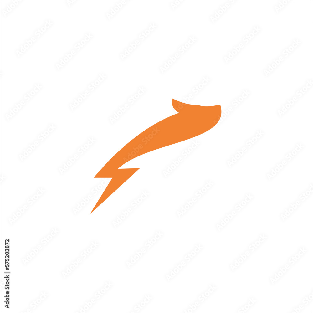The fox logo formed with lines and shapes of different thickness ...
