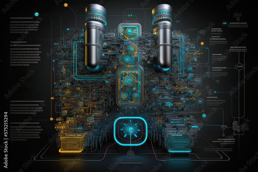 Machine learning technology diagram with artificial intelligence ...