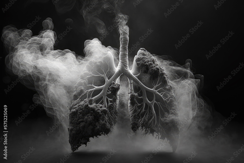 Human Lung with smoke , Lung disease frome smoking , pm 2.5 and air ...