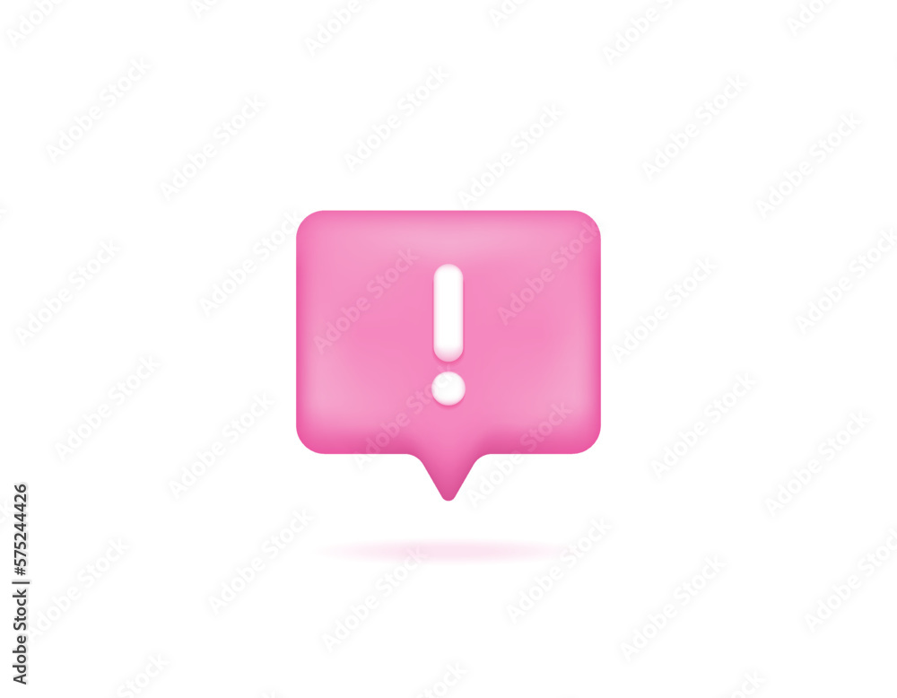 report message and 3d icon alert. symbol of message notification and ...