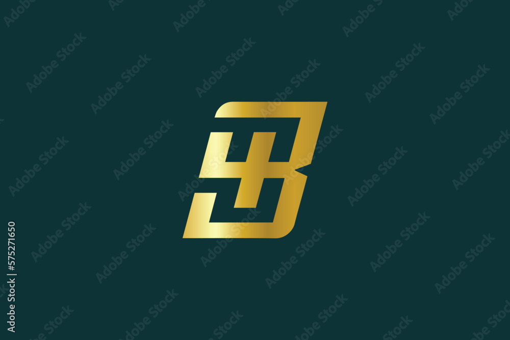 4B letter golden typography brand logo design, 4B sports logo, 4B icon ...