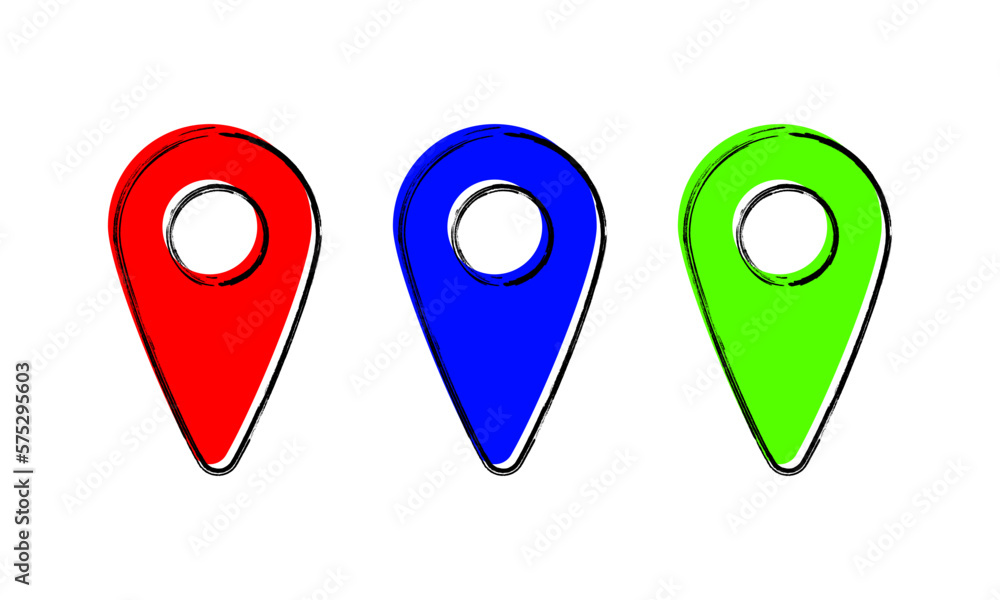 Map pin design. Geo pin icon. Flat vector Illustration. Map Locator ...