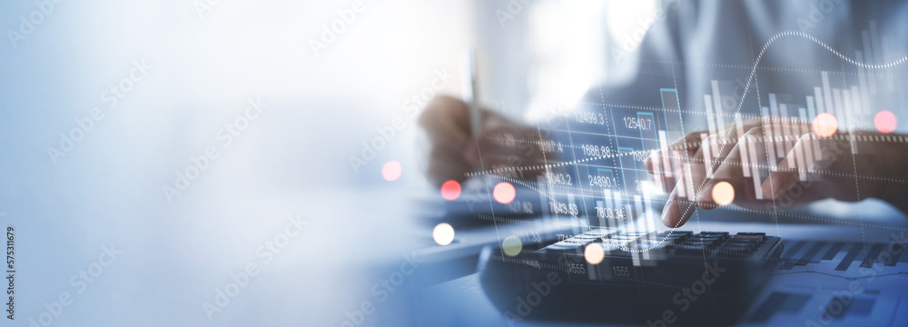 Business Financing Accounting Banking Concept, Businesswoman doing ...