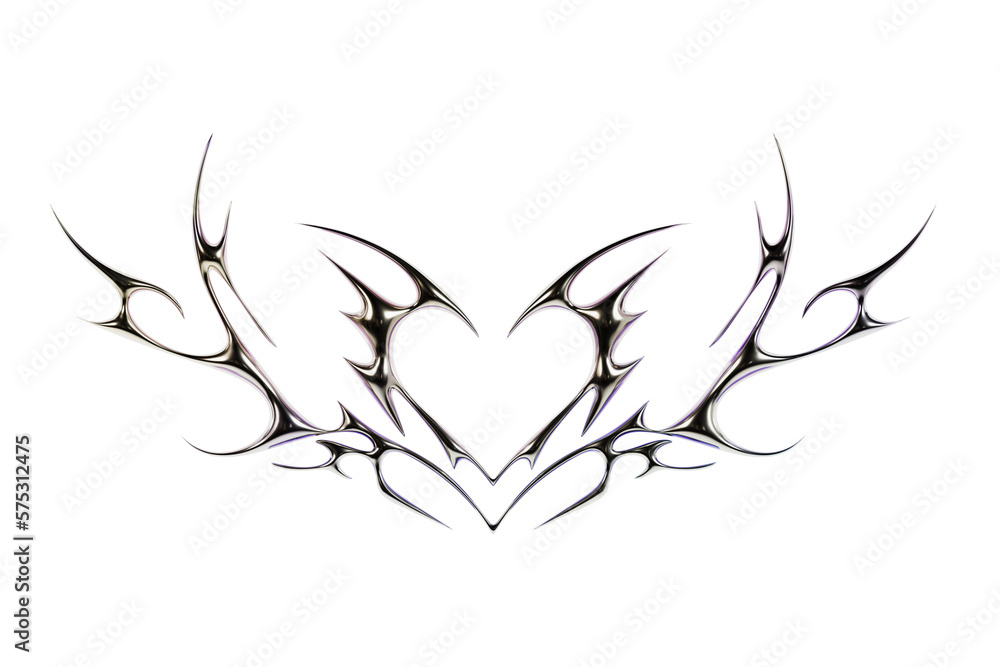 3d chrome metal of y2k fire icon. Flame shape in liquid mercury. 3d ...