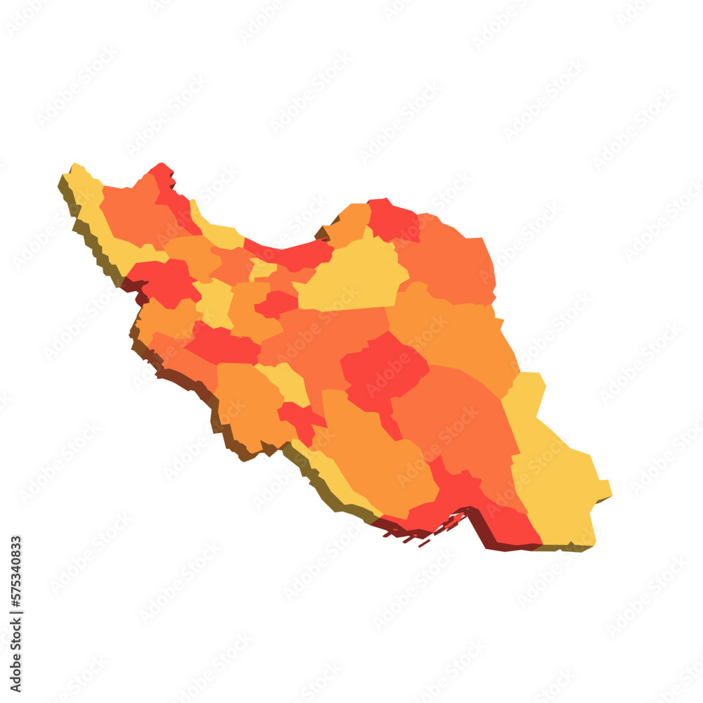 Iran political map of administrative divisions - provinces. Map with ...