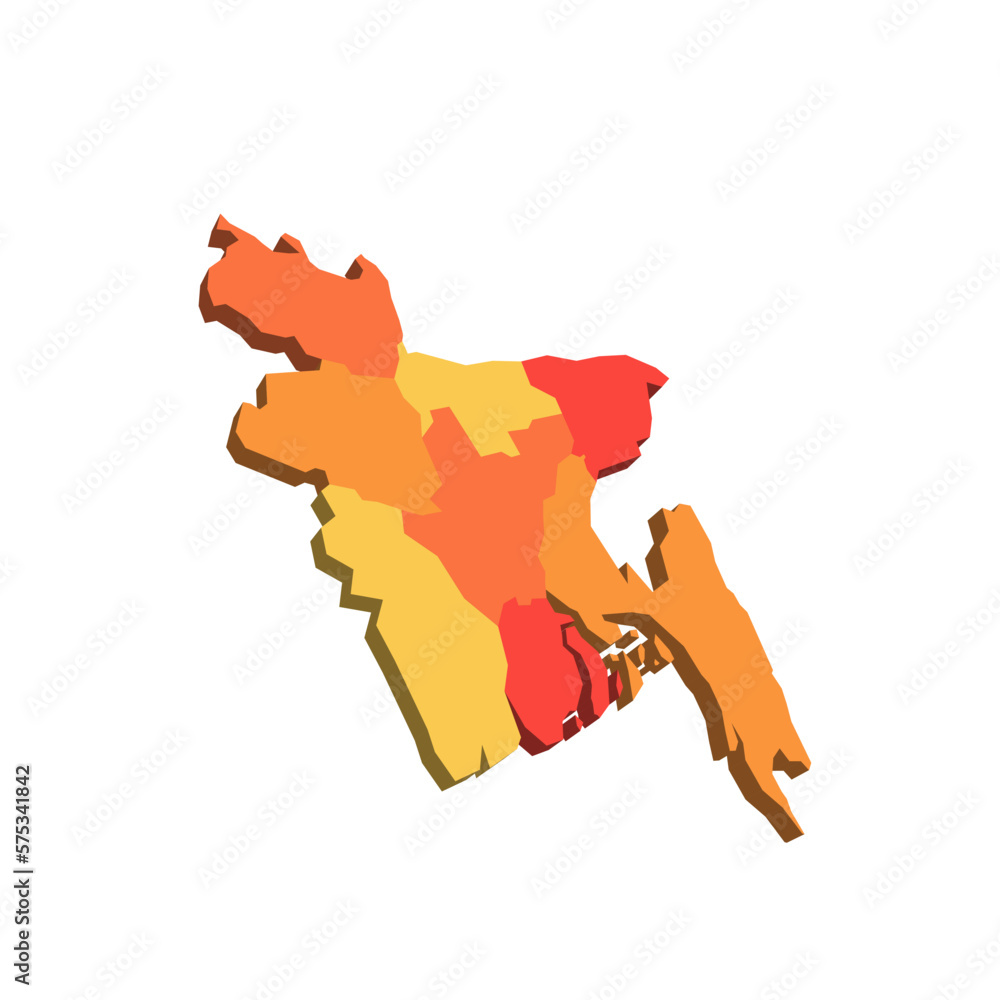 Bangladesh political map of administrative divisions - divisions. Map ...