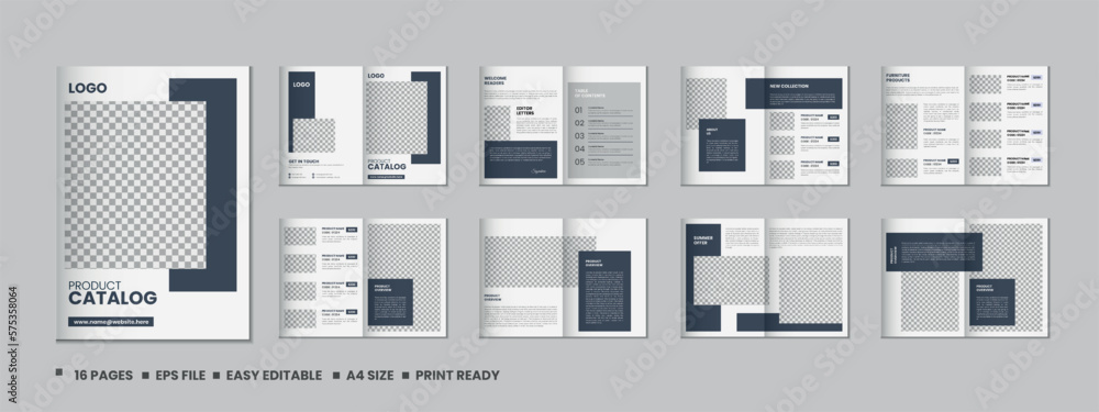 16 Pages product catalog, company profile, proposal, portfolio ...
