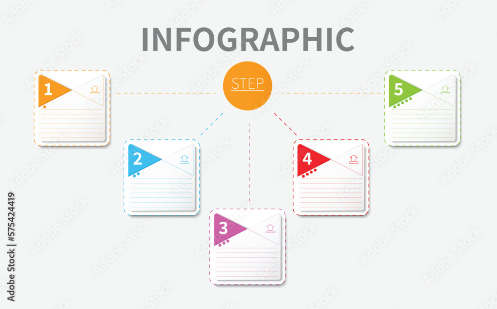 Vector de Stock 5 Steps Infographic business template , Modern Timeline ...