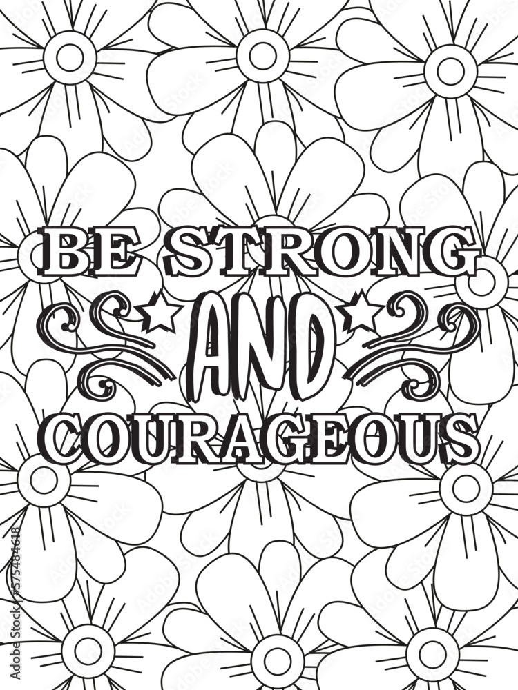 Strong woman quotes Flower Coloring Page Beautiful black and white ...